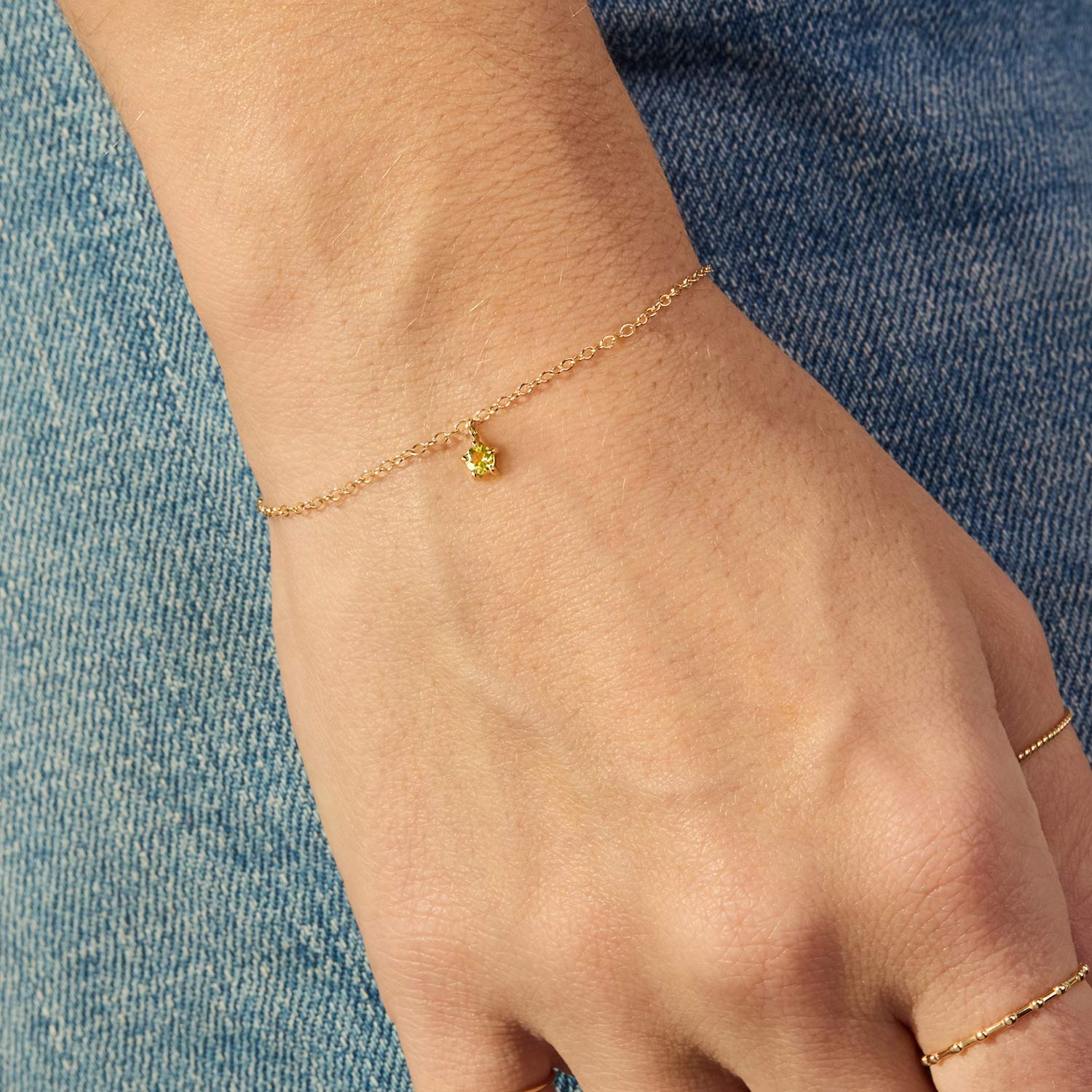 Little Star Birthstone Charm Bracelet | Catbird NYC