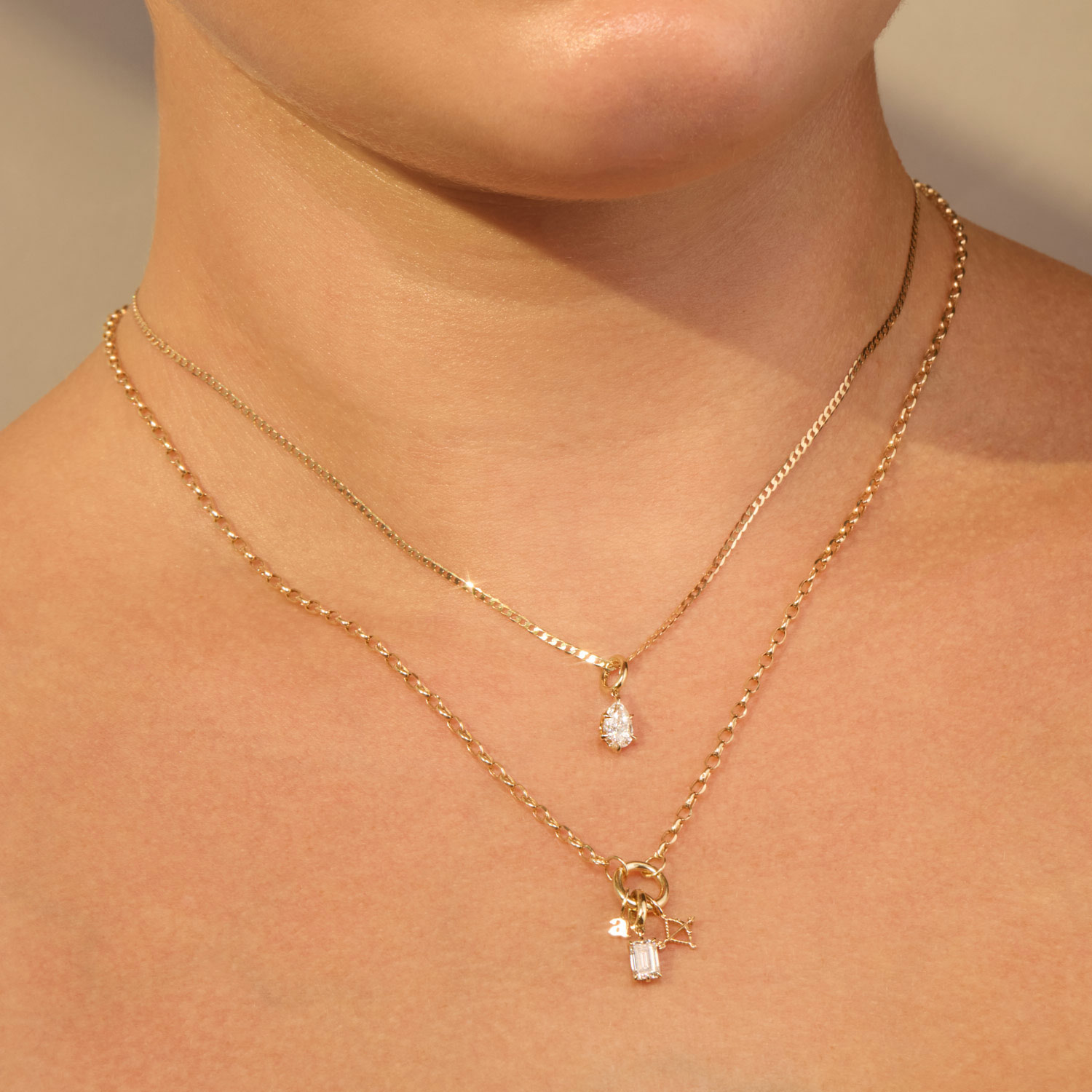 Cinema Lab-Grown Emerald Cut Diamond Charm | Catbird NYC