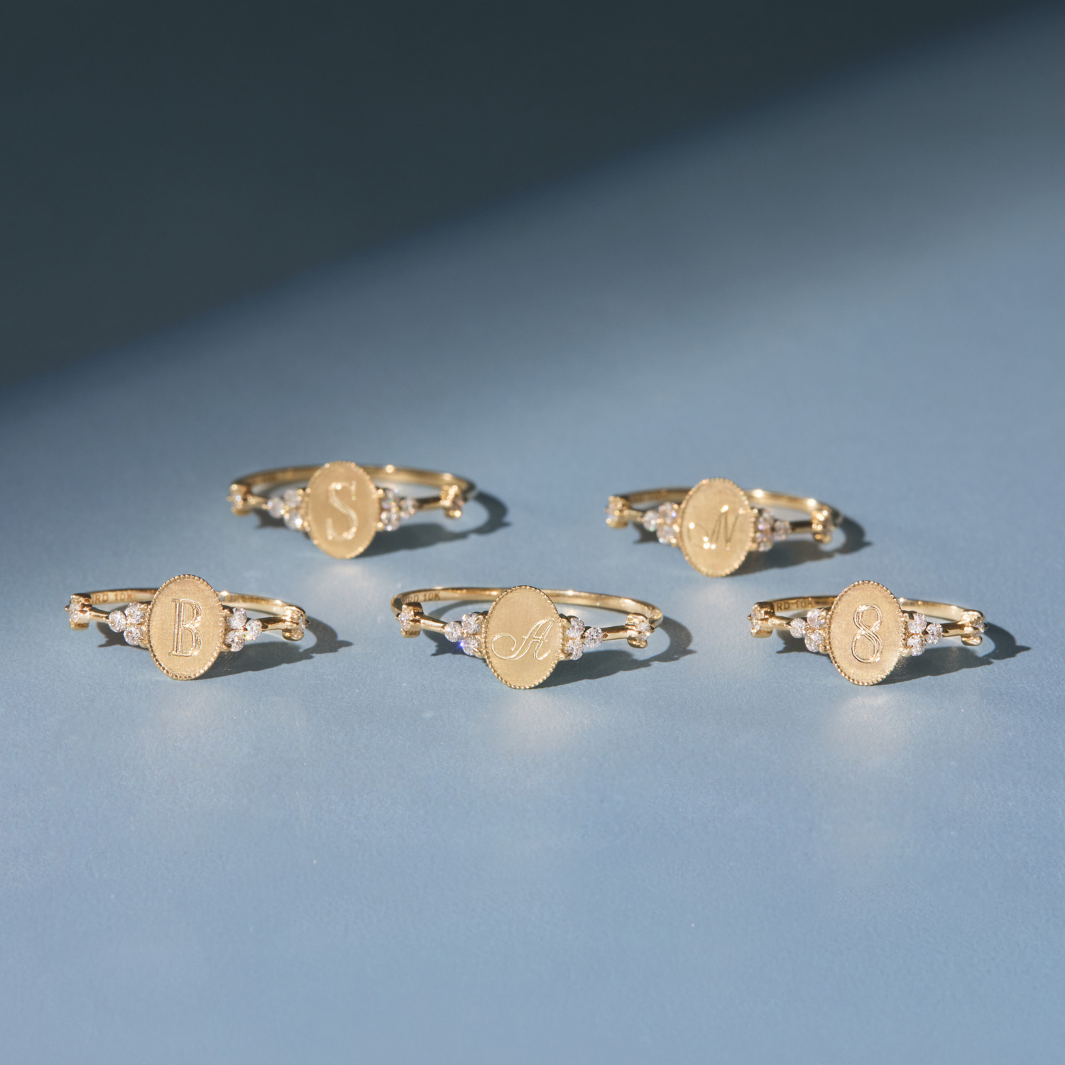 Petal Diamond Signet Ring | Solid 10k Yellow Gold Ring | Catbird
