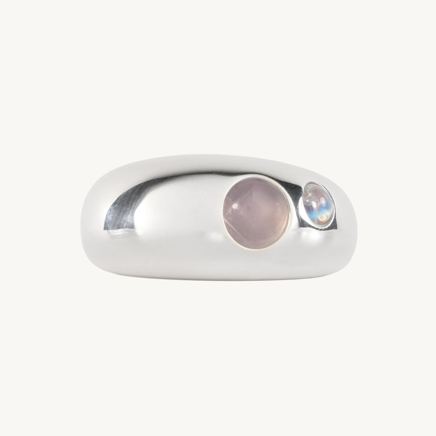 Moonstone and Chalcedony Pebble Ring | Catbird NYC