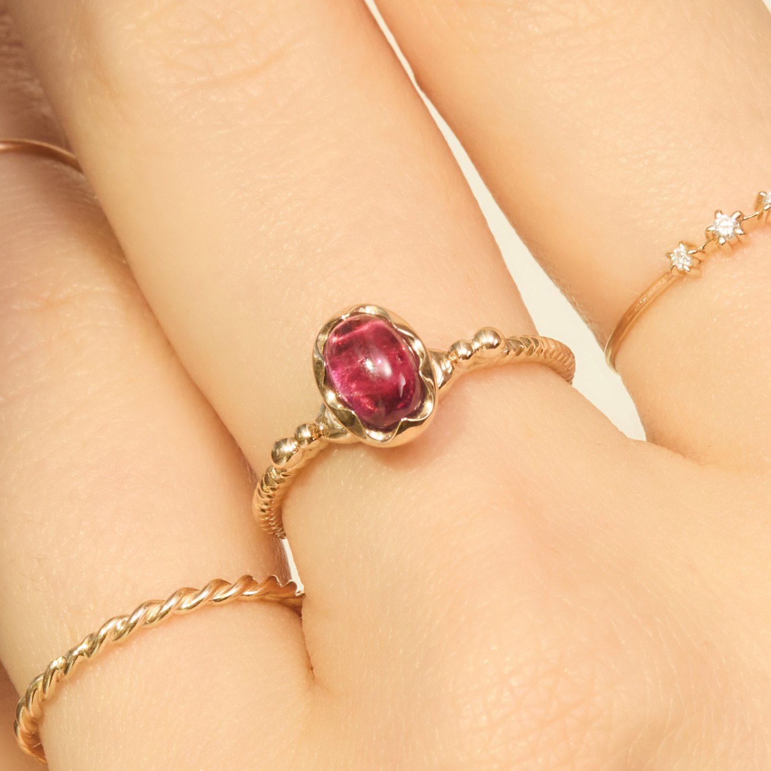 Pink Tourmaline Wishing Well Ring | Catbird NYC